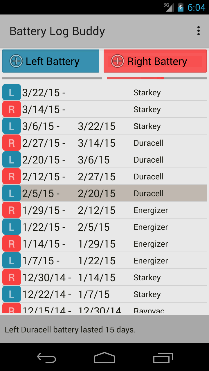 Battery Log Buddy - App on Amazon Appstore