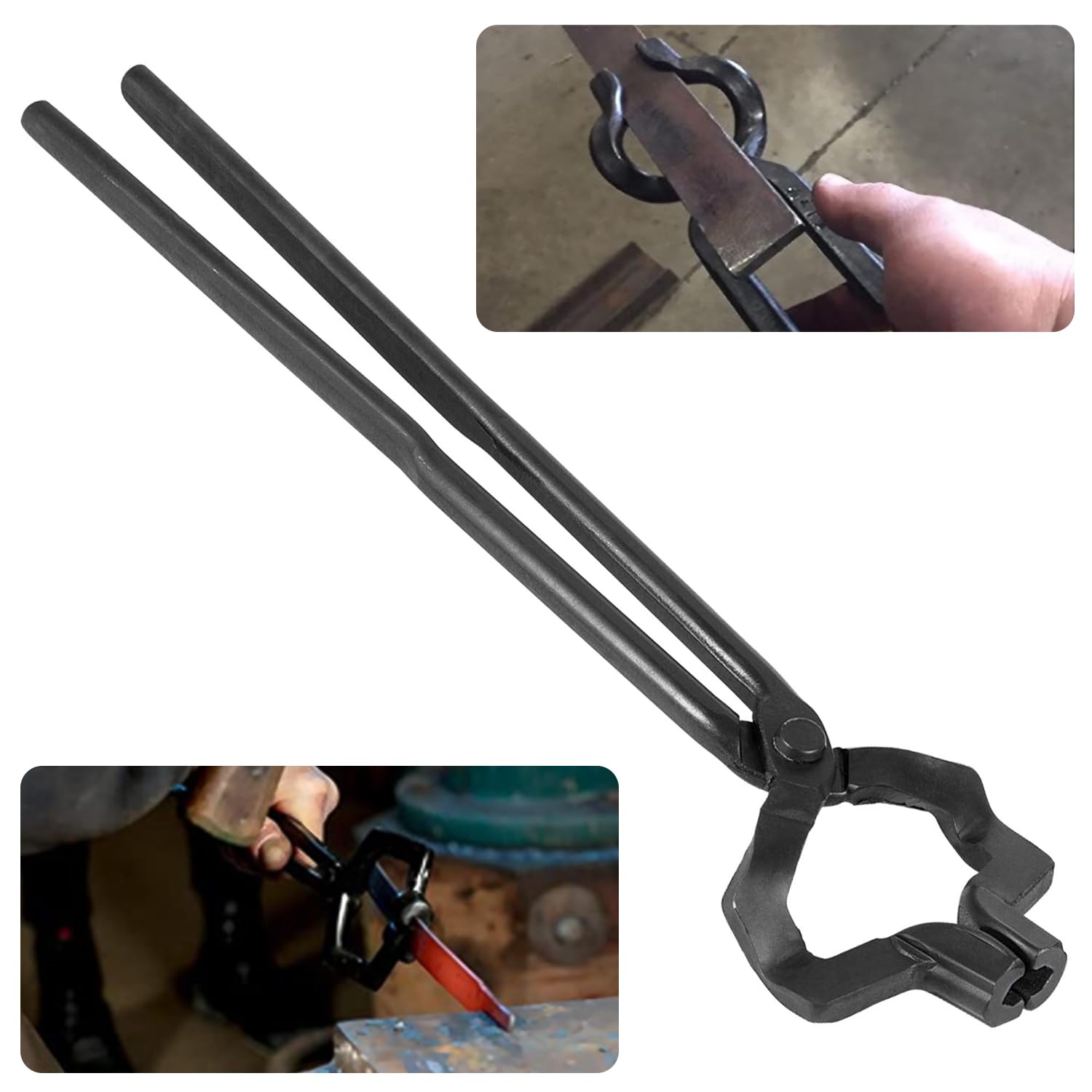 Snapklik.com : Bonbo Knife Making Tongs Blacksmith Tongs 16"Z- V-Bit ...