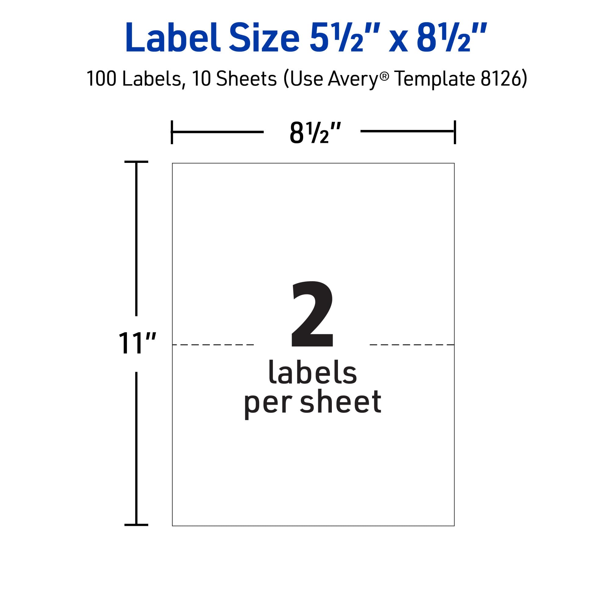 Snapklik.com : Avery Half-Sheet Printable Shipping Labels, 5.5" X 8.5 ...