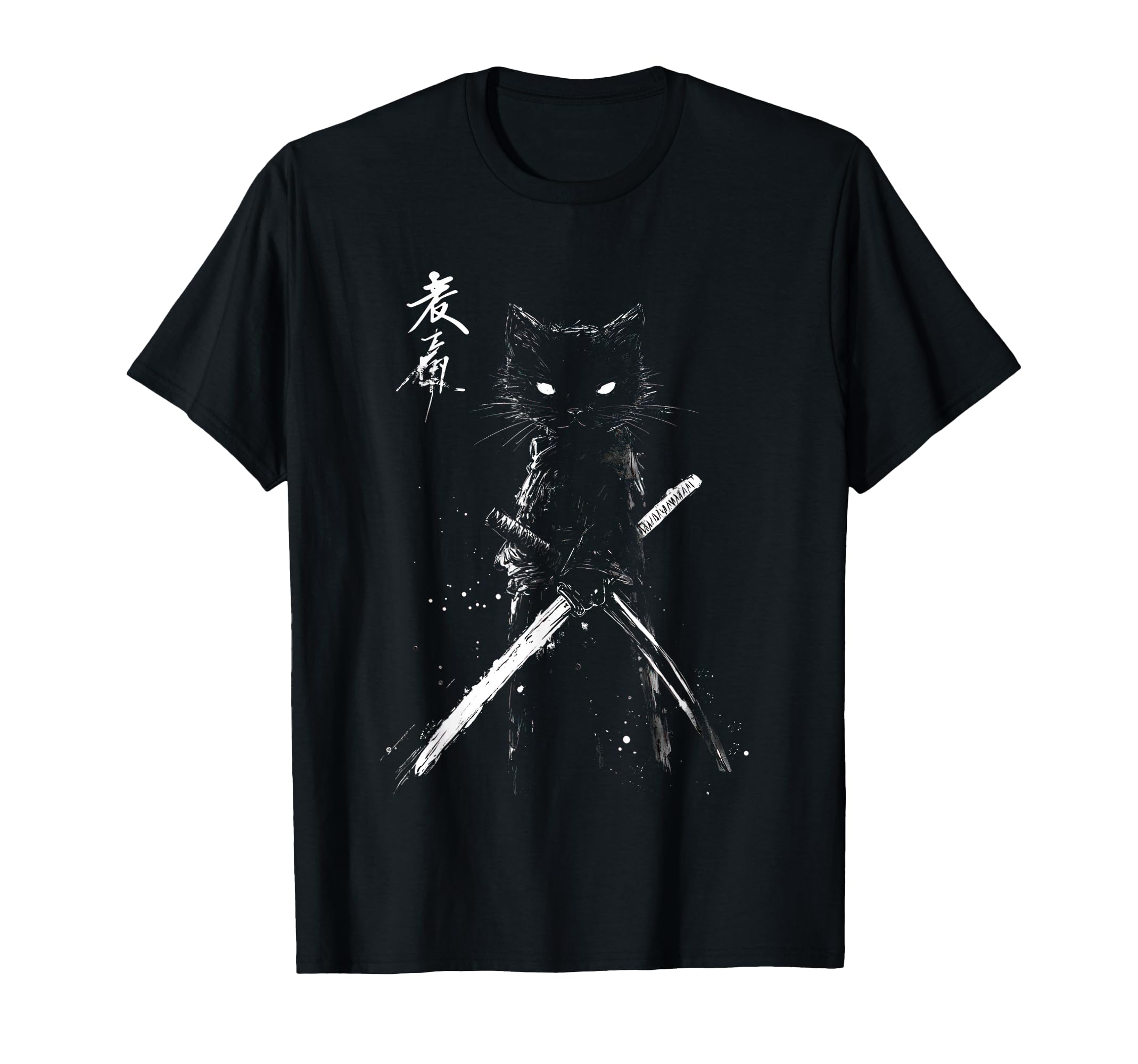 Amazon.com: Vintage Samurai Cat Graphic Art Japanese Ukiyo-e T-Shirt ...