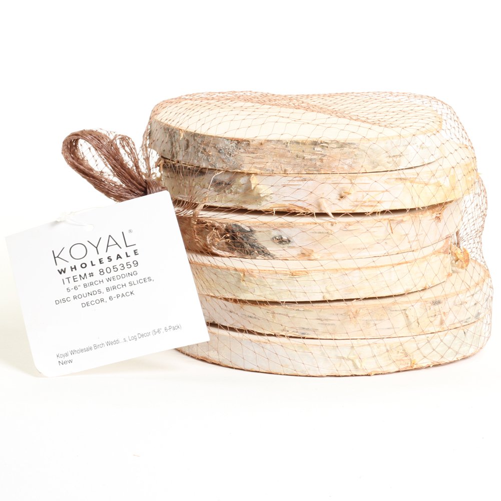 Amazon.com: Koyal Wholesale Birch Wedding 5-6 Inch Disc Rounds, 6-Pack ...