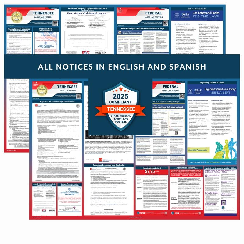 Amazon.com : Labor Law Posters 2025 - Tennessee Labor Law Poster State ...