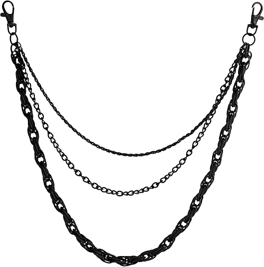 Amazon.com: Sacina Gothic Black Layred Biker Pants Chain, Wallet Belt ...