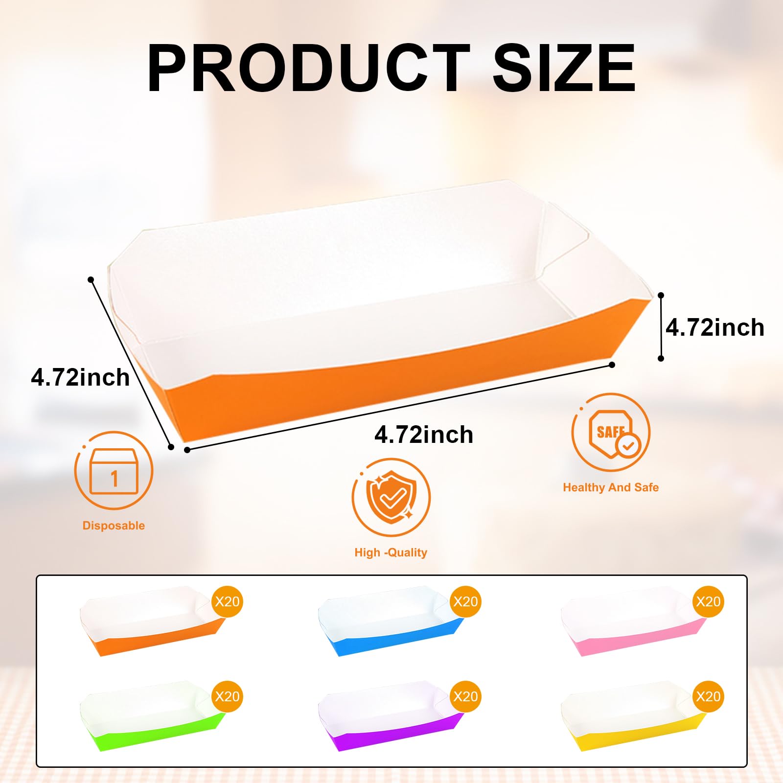 Snapklik.com : 120 Pcs Colorful Paper Food Boat Trays, 2 LB Disposable ...