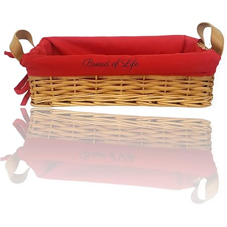Amazon.com: Large Bread Basket for Serving Set - 12x9” Wicker Basket ...