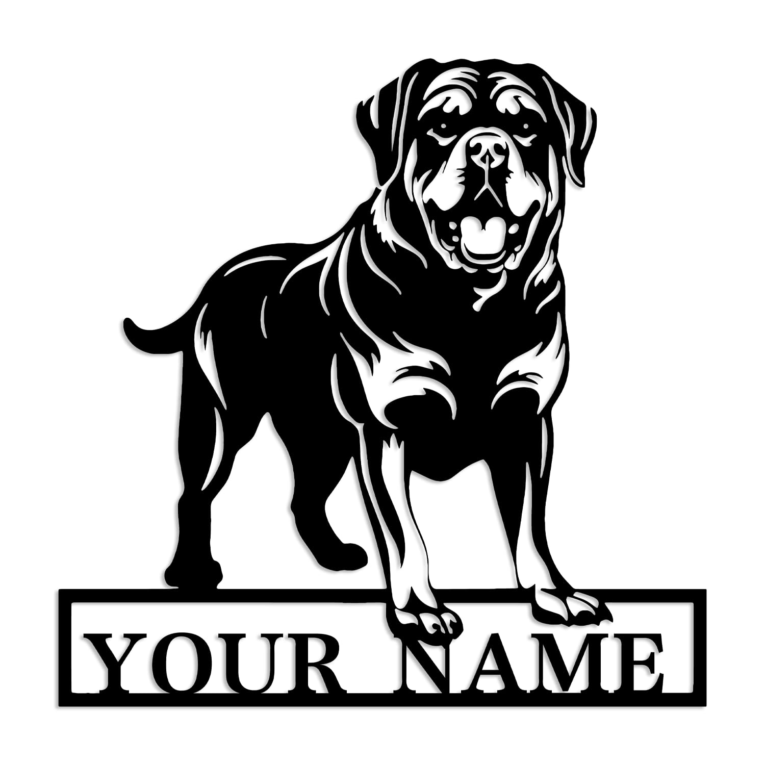 Amazon.com: Personalized Rottweiler Metal Wall Art,Custom Dog Lover ...