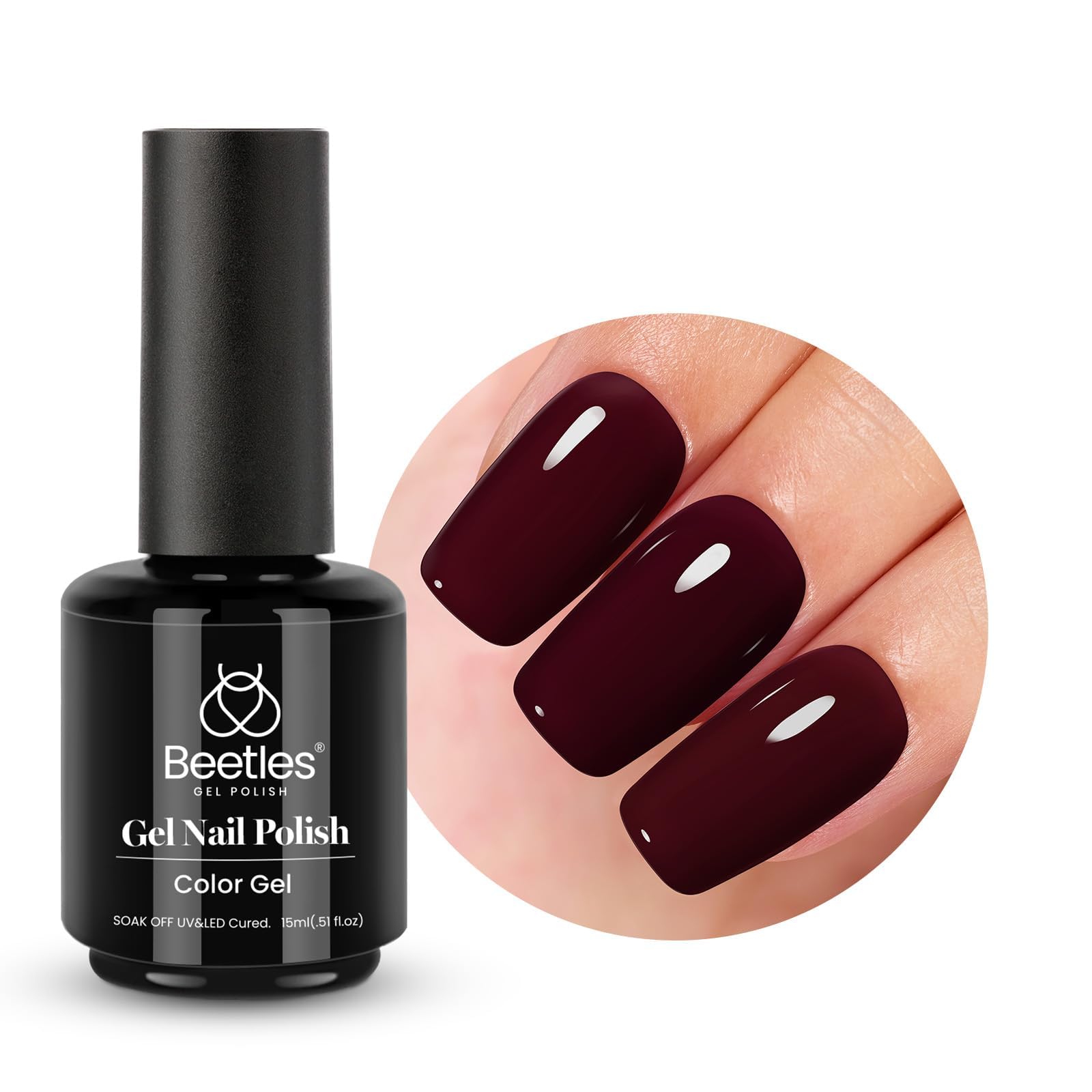 beetles Gel Polish 15mL Merlot Wine Dark Red Burgundy Gel Manicure Diy ...