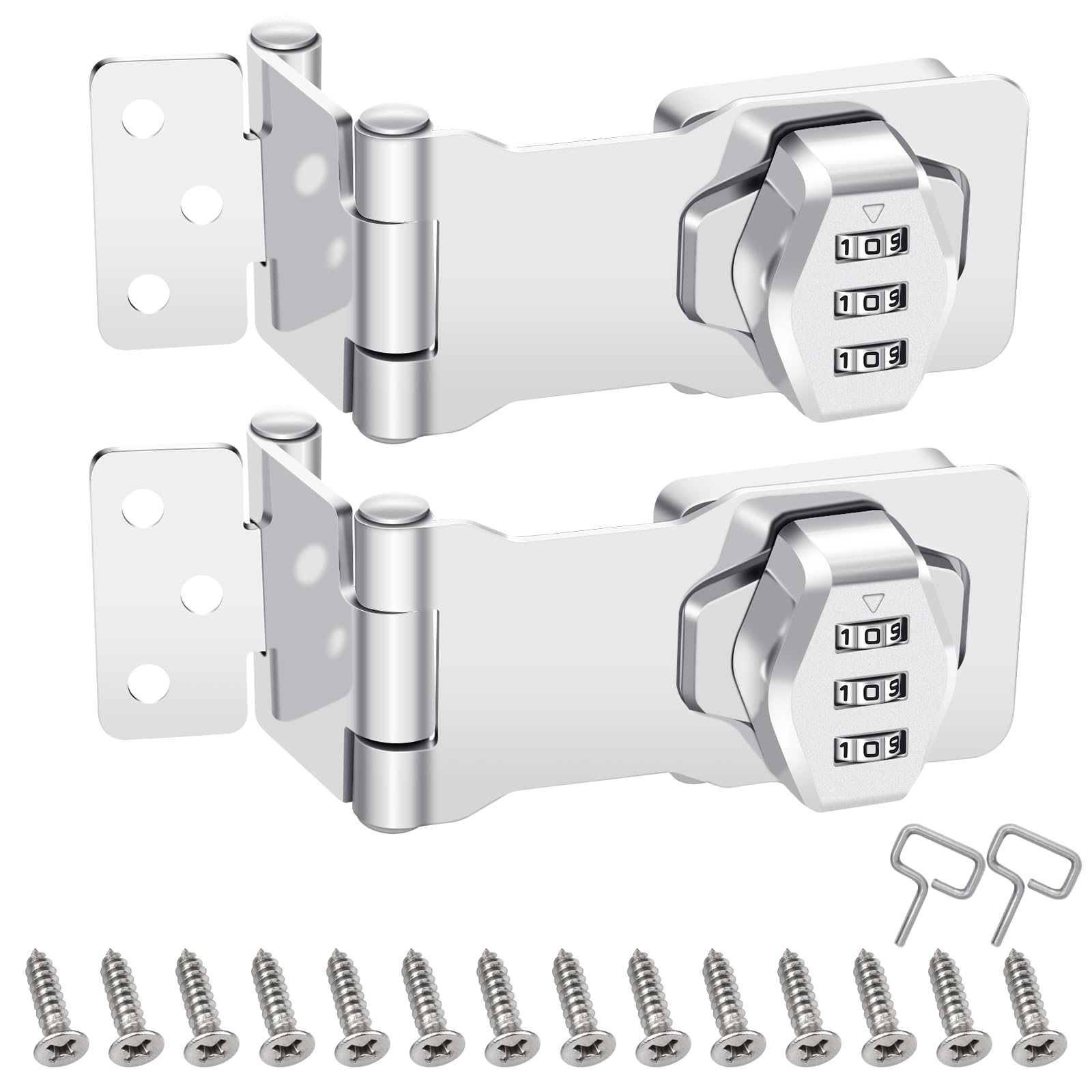 Amazon.com: 2 Pack Password Rotary Hasp Locks, Collapsible Solid 304 ...