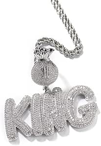 GUIYING Custom Iced Out Dollars Name Necklace Chain Personalized ...