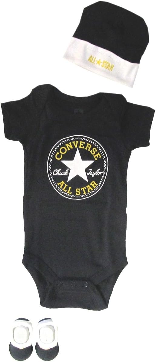 Amazon.com: Converse Baby Booties, Beanie and One Piece Set for Boys ...