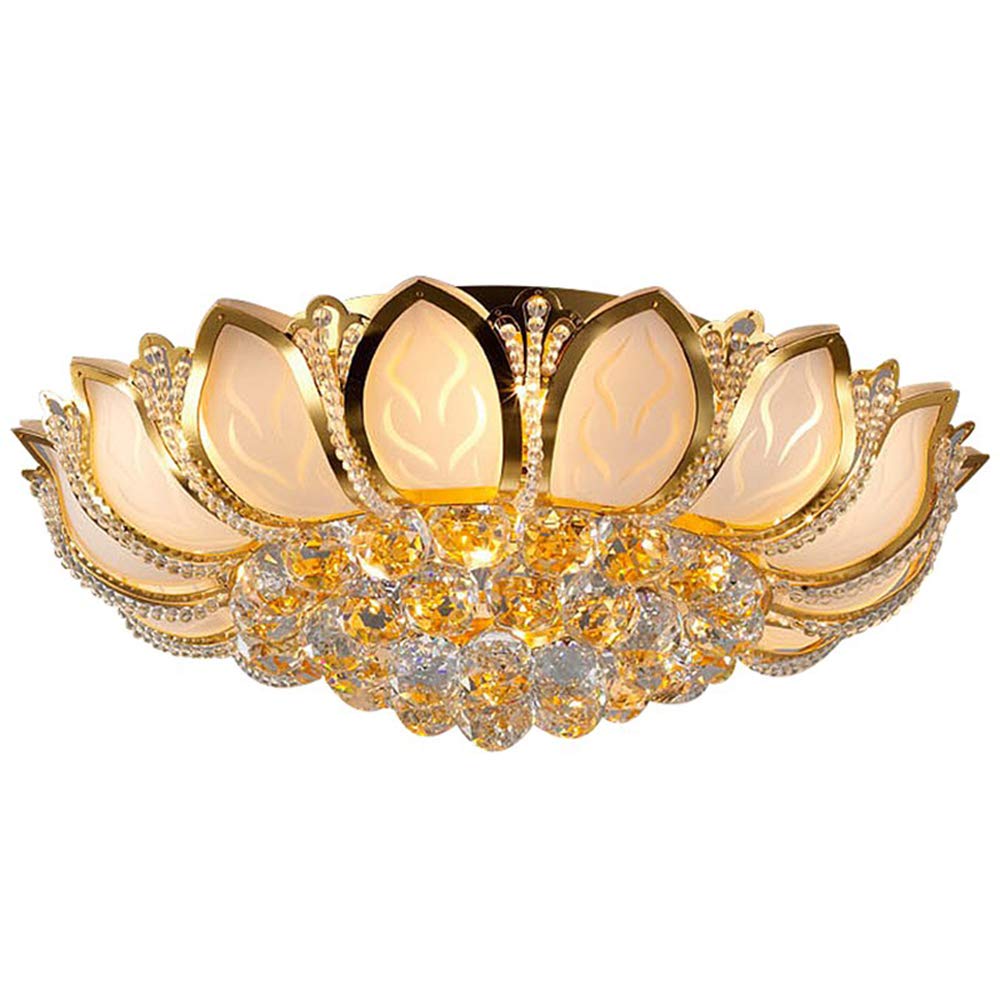 PIAOCAIYIN Lotus Chandelier, Flower Chandelier, Flush Mount Crystal ...