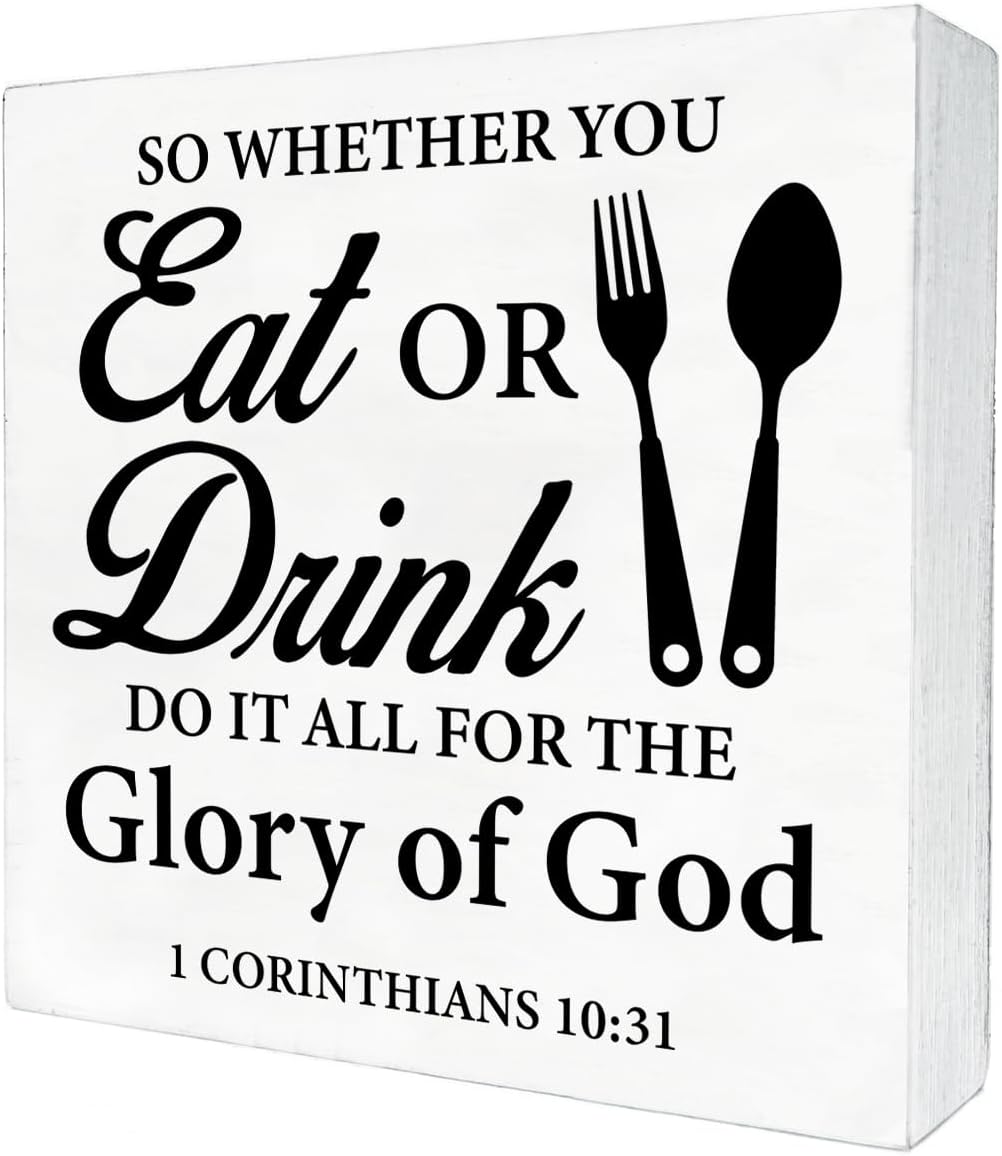 Amazon.com: Kitchen Sign Christian Kitchen Decor the Glory of God Wood ...