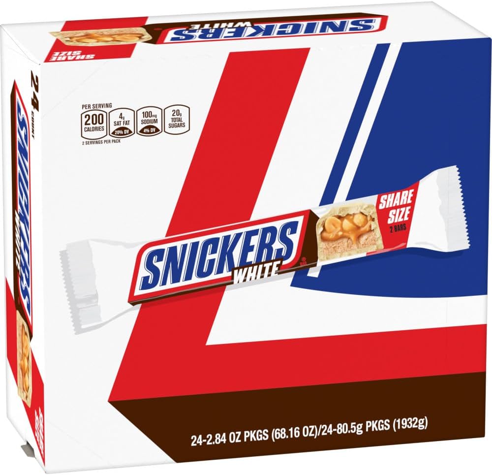 Amazon.com: SNICKERS Candy Almond Milk Chocolate Bars Bulk Pack, 1.76 ...