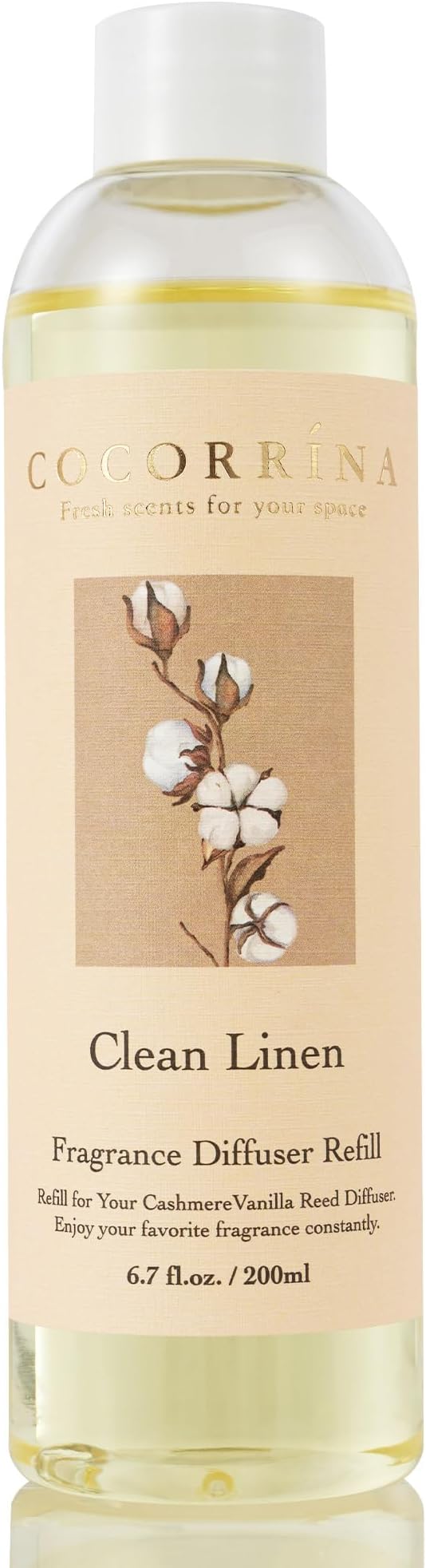 Cocorrína Reed Diffuser Refill - Clean Linen 200ml Scented Oil for Reed ...