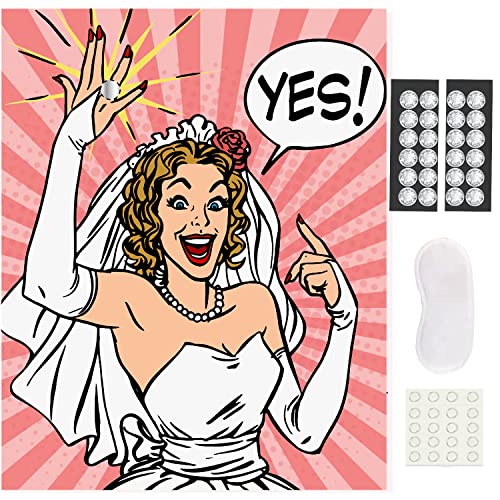 Pin The Ring On The Bride, 24 Stickers Hen Night Game Bachelorette ...
