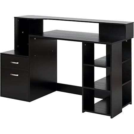 HOMCOM Computer Desk Study Table Modern Home Office Writing Workstation ...