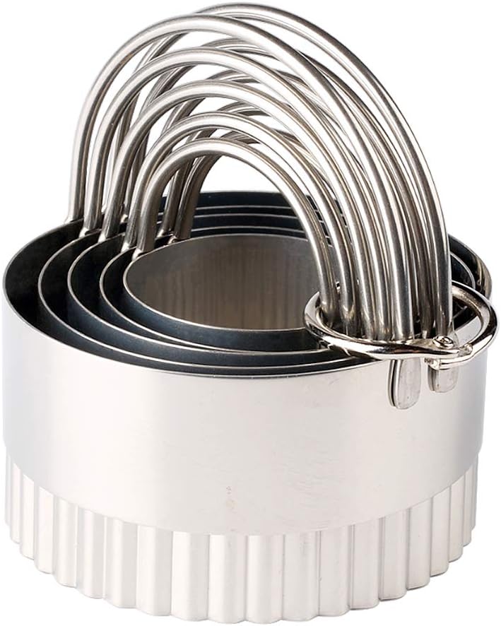 Amazon.com: Stainless Steel Biscuit Cutters Set (5 Pieces/Set) | Fluted ...