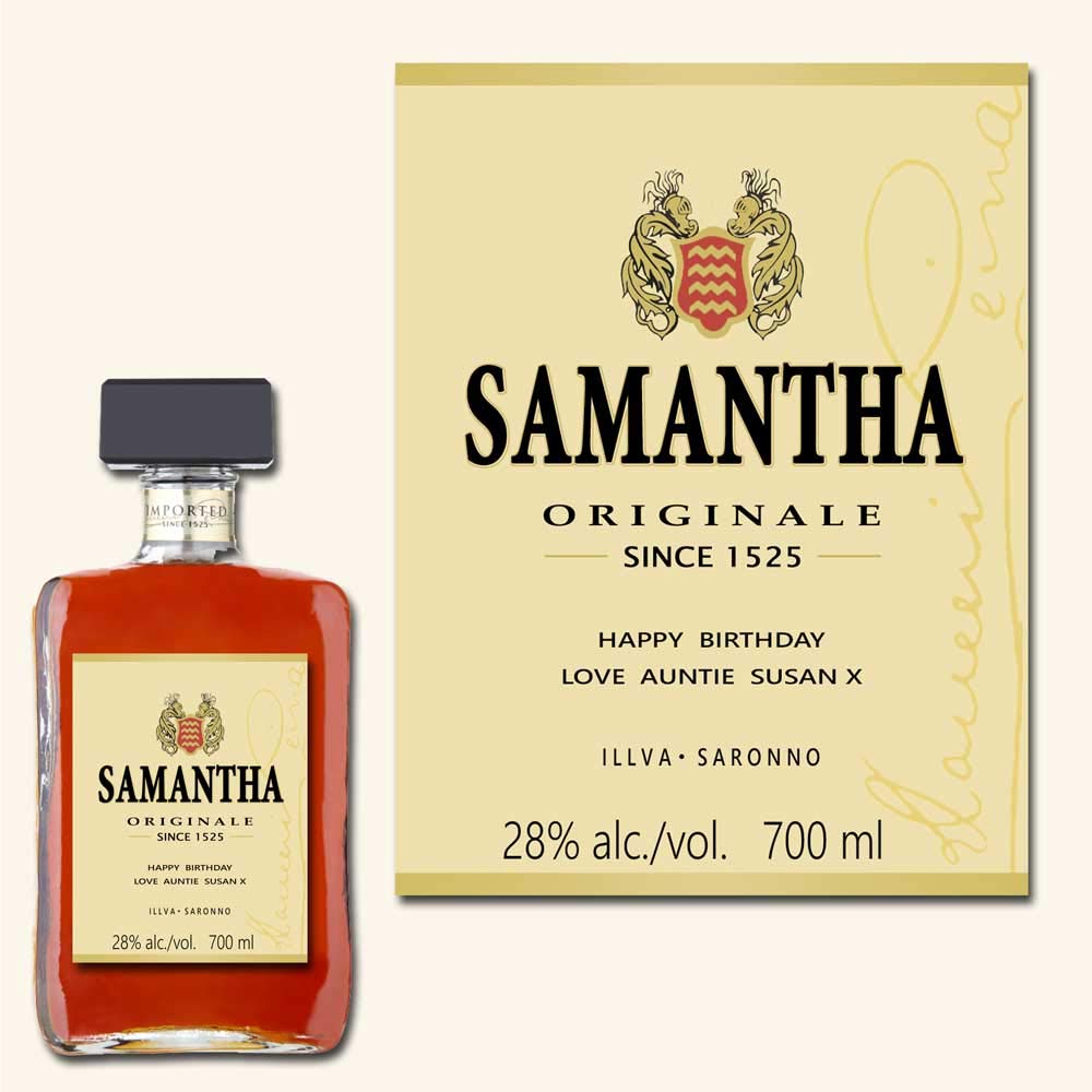 Affiche Prints L11 Personalised Amaretto Liqueur Alcohol Bottle Label ...