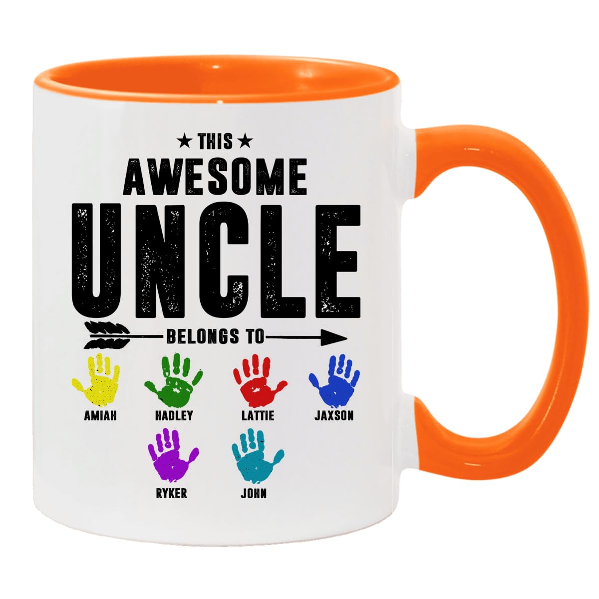 Amazon.com: Personalized Uncle Coffee Mug, Uncle Kids Hands Coffee Cup ...