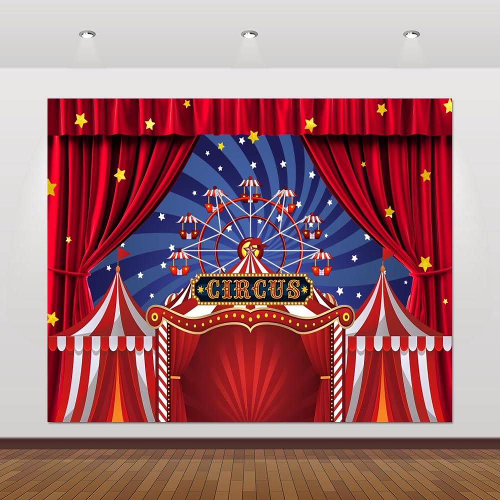 Amazon.com : Circus Carnival Backdrop 10x8ft for Birthday Party Red ...