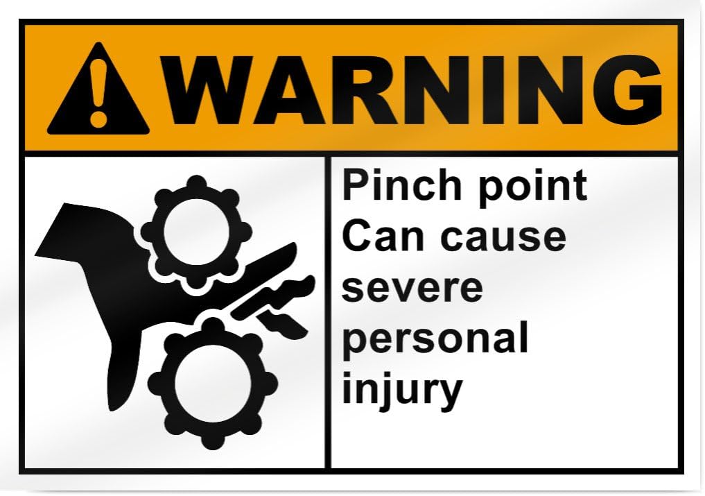 Amazon.com: Pinch Point Can Cause Severe Personal Injury Warning Sign ...
