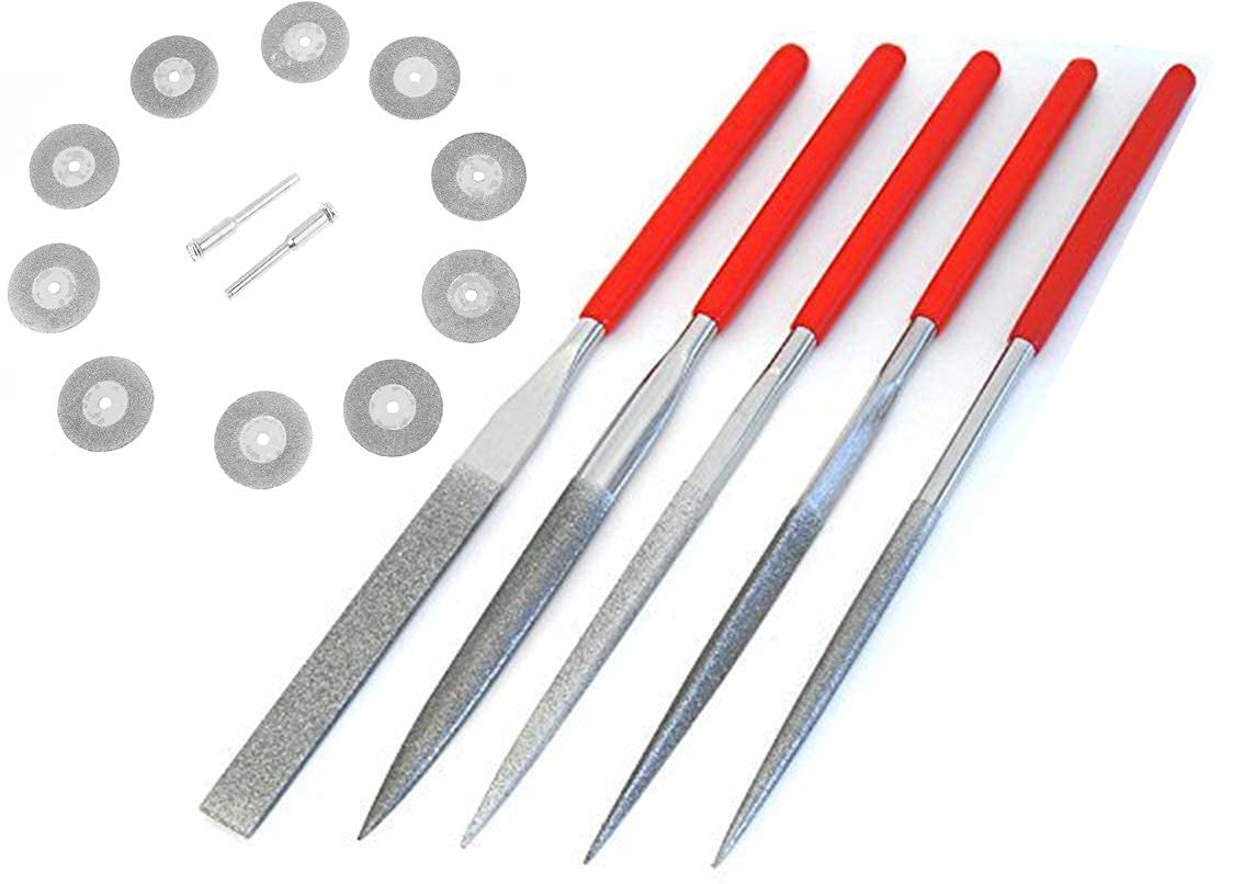 Combo Offer 5pc 25 Mm Diamond Disk & 5 Type Diamond Files Set (Triangle ...