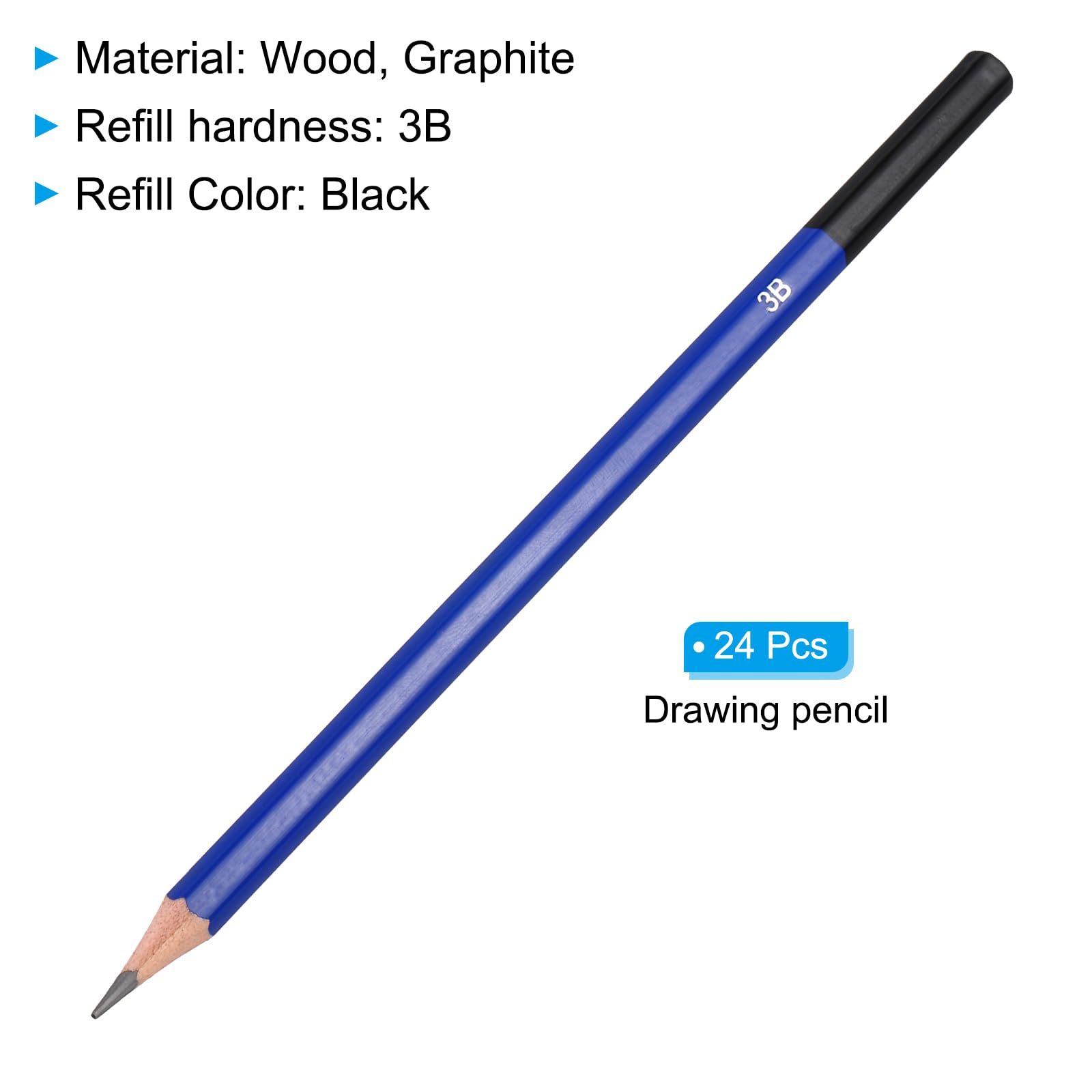 PATIKIL 3B Drawing Pencils for Sketching, 24PCS Sketch Pencils for ...