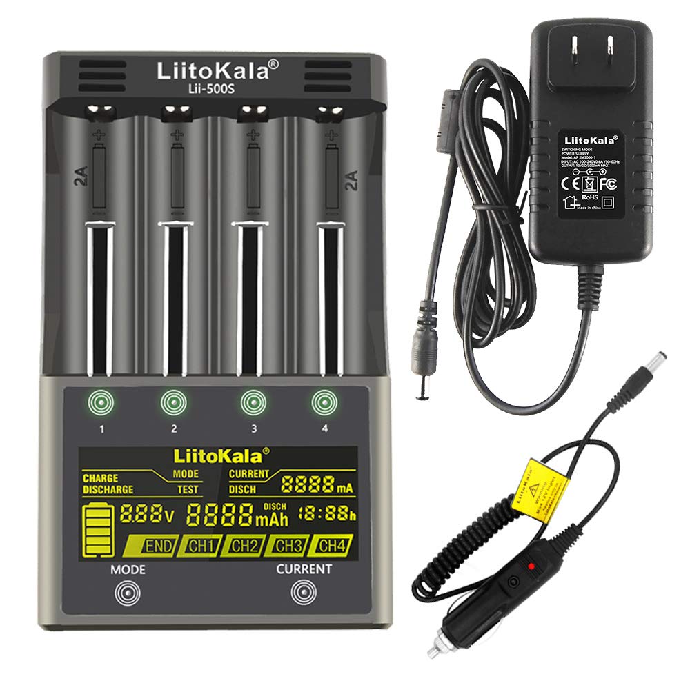 Amazon.com: 18650 Battery Charger,MIEKLALE Smart Charger LCD Display ...