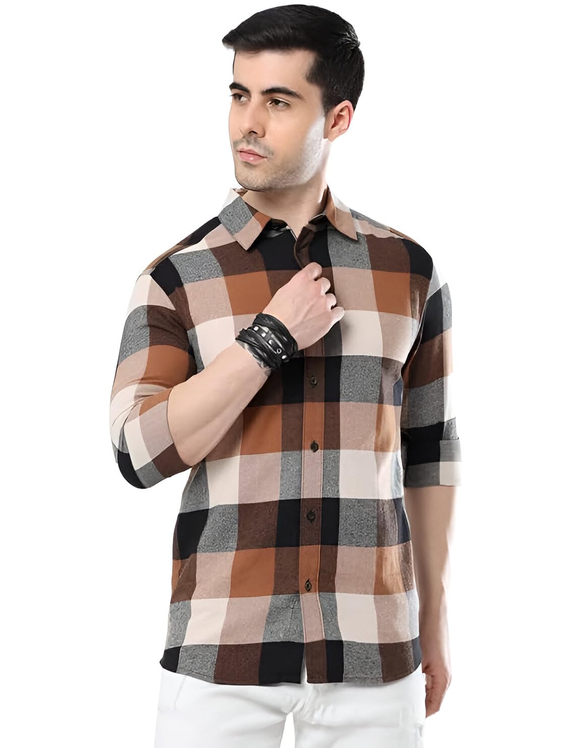 GLORYBOYZ Check Shirt for Men Full Sleeves Formal Check Shirts Regular ...