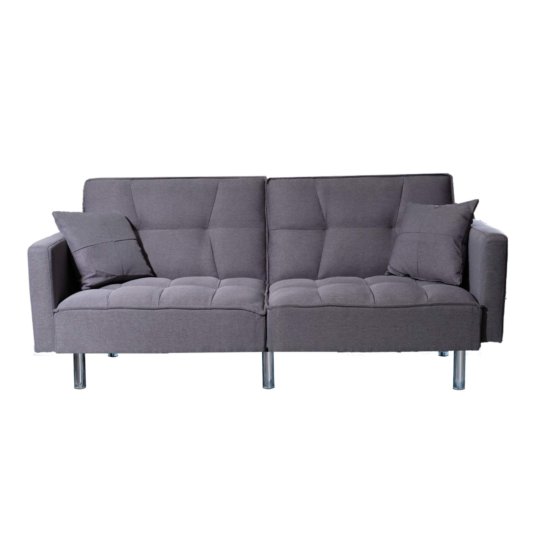 Divano Letto Economico 3 Posti Reclinabile Tessuto Grigio Moderno per ...