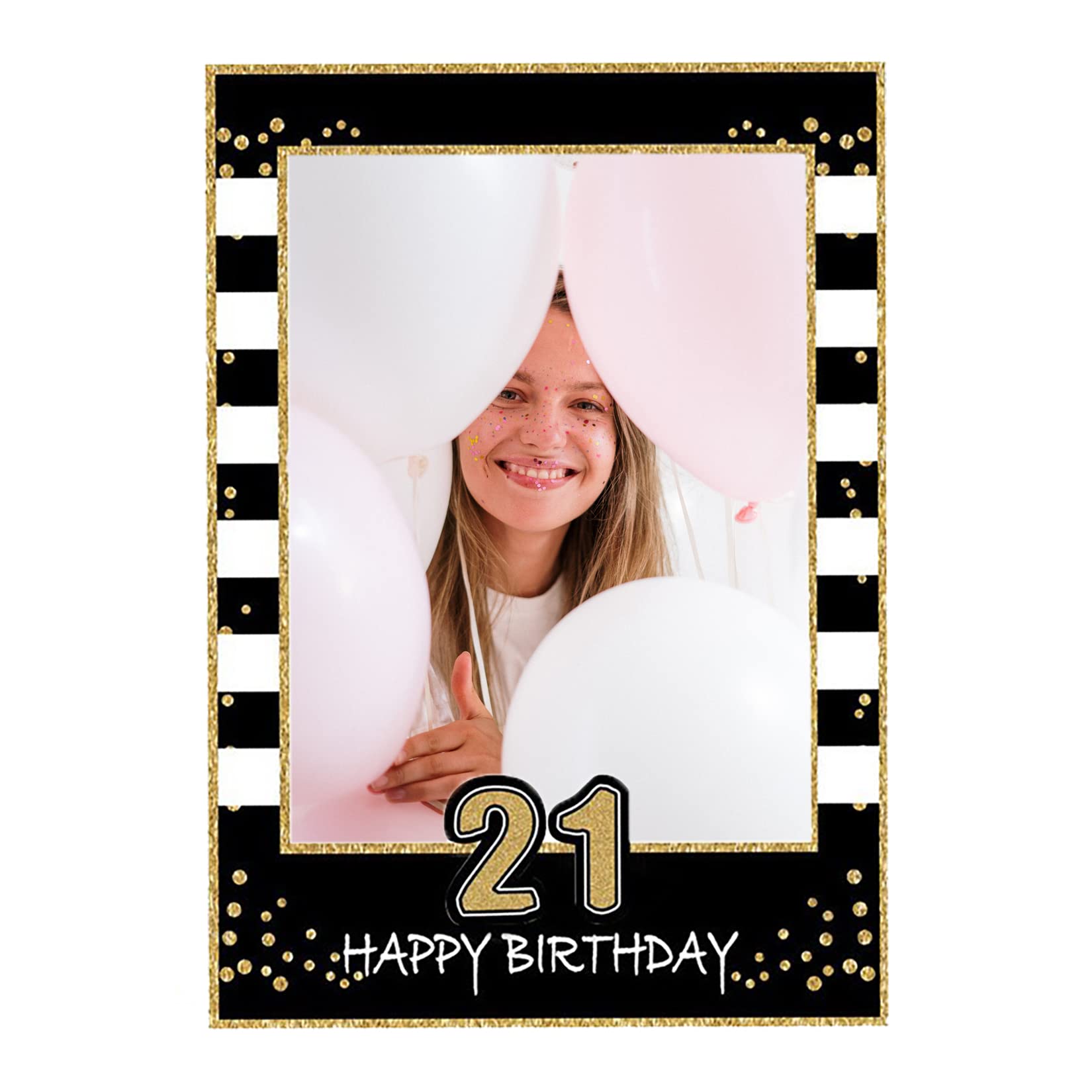JeVenis Black Gold 21th photo booth frame 21th Birthday Photo Frame ...