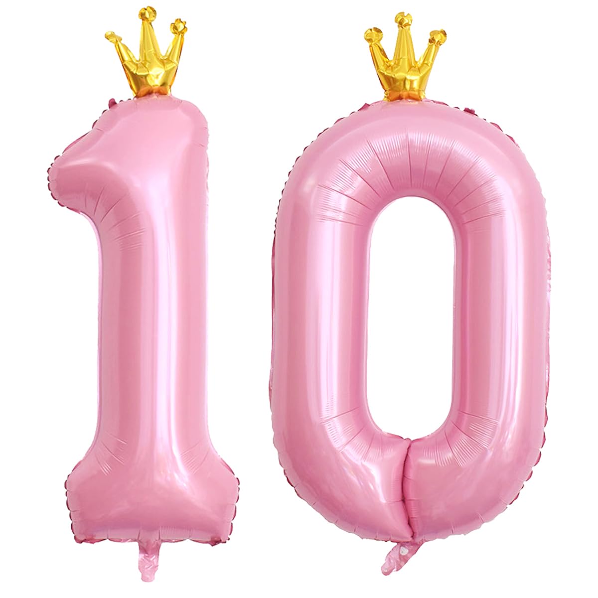 Amazon.com: Giant Pink Number 10 Balloon with Crown, 40inch Big Baby ...