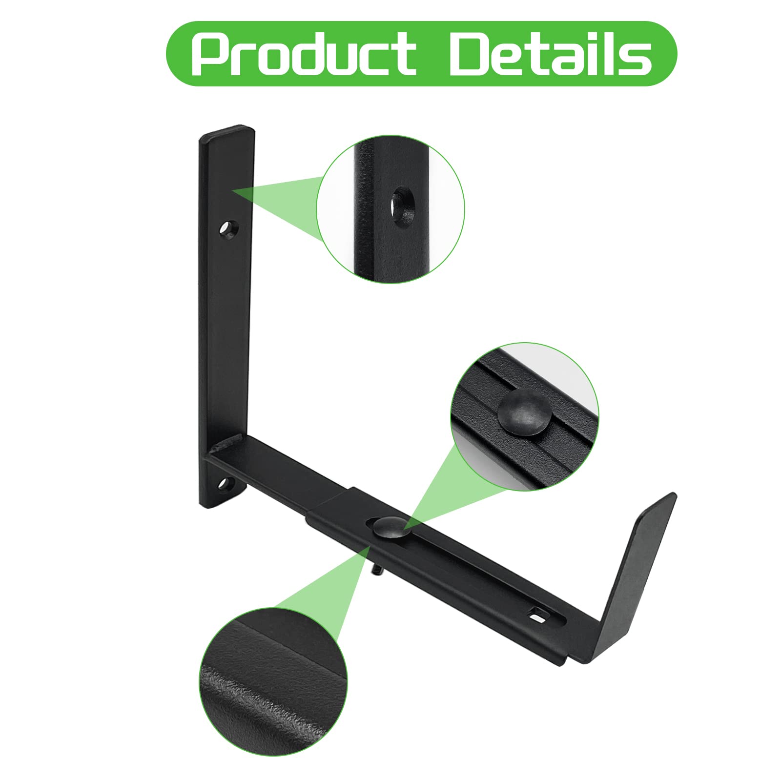 Pusonor Adjustable Window Box Bracket 6 Pack, Heavy Duty Planter Box ...