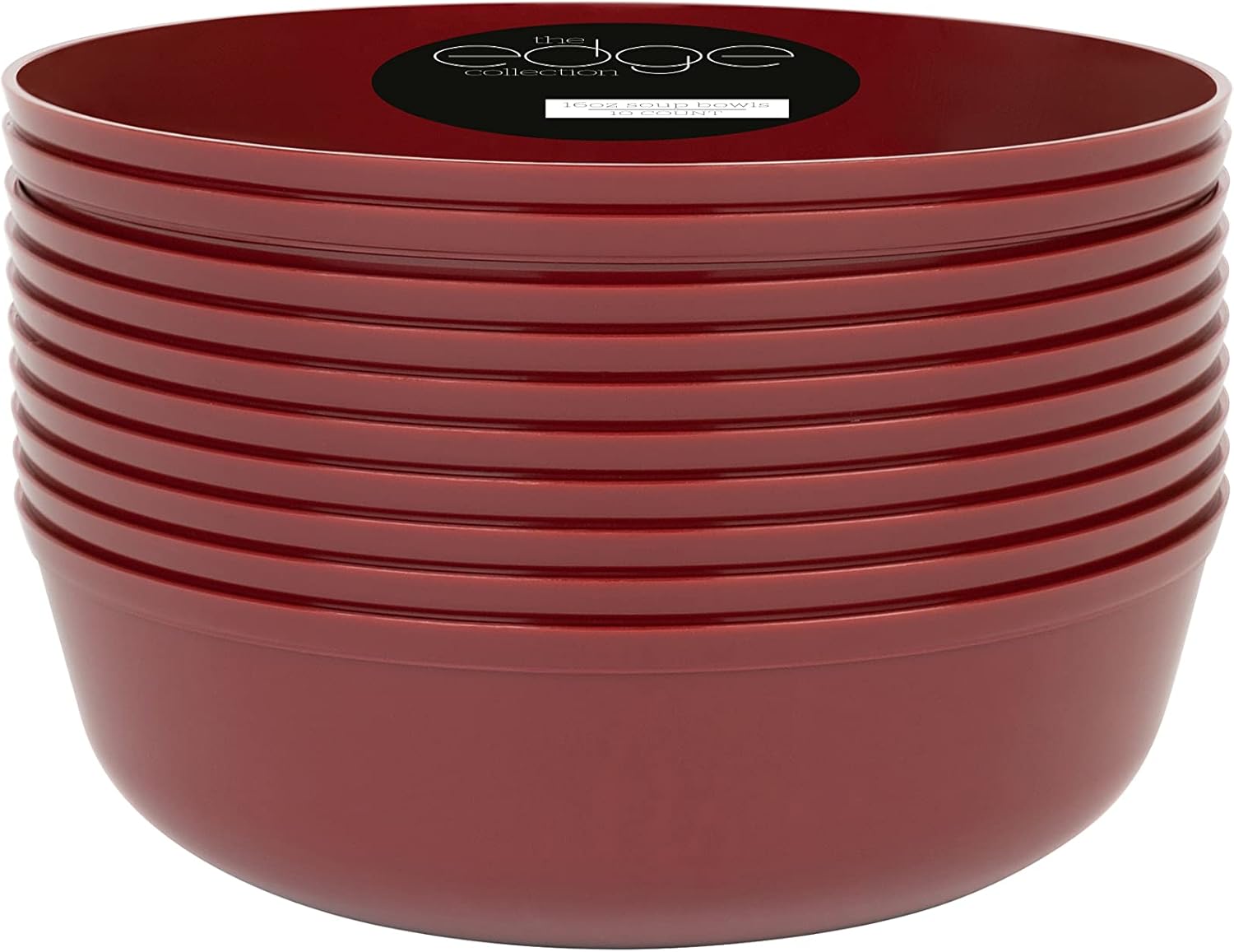 Amazon.com: PLASTICPRO [30 Pack 16 OZ Bowls] Edge Collection Cranberry ...