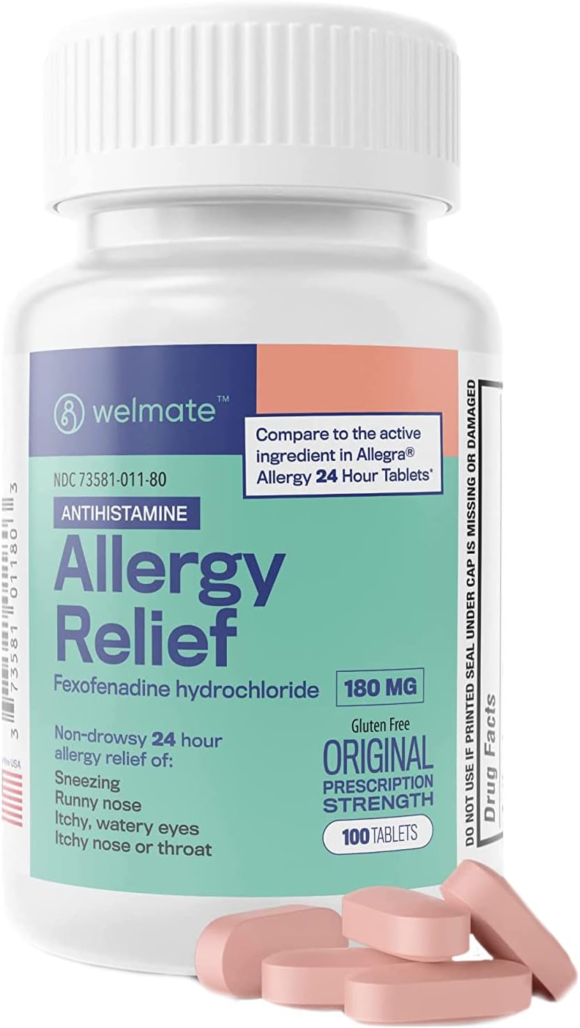 Amazon.com: Welmate Allergy Relief | Fexofenadine HCl 180 mg Non-Drowsy ...