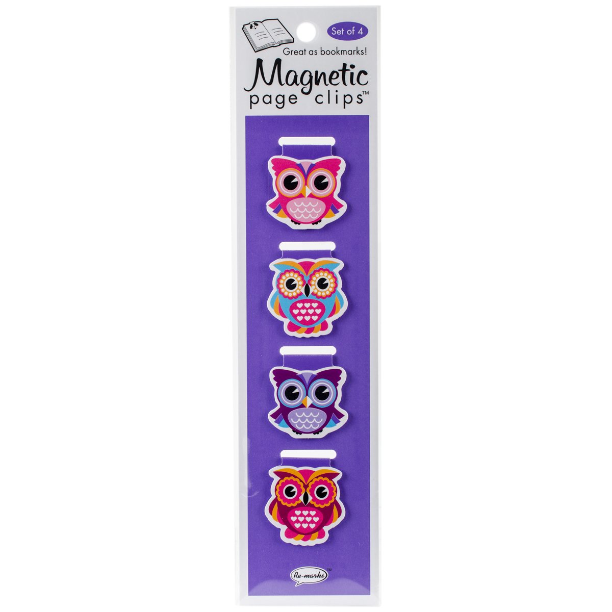 Amazon.com: Magnetic Page Clip Bookmarks 4/Pkg-Cute Owl : Office Products