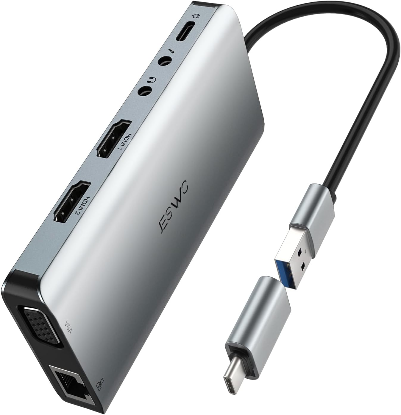 Amazon.com: USB Docking Station GIQ USB C hub USB 3.0 to Dual HDMI VGA ...