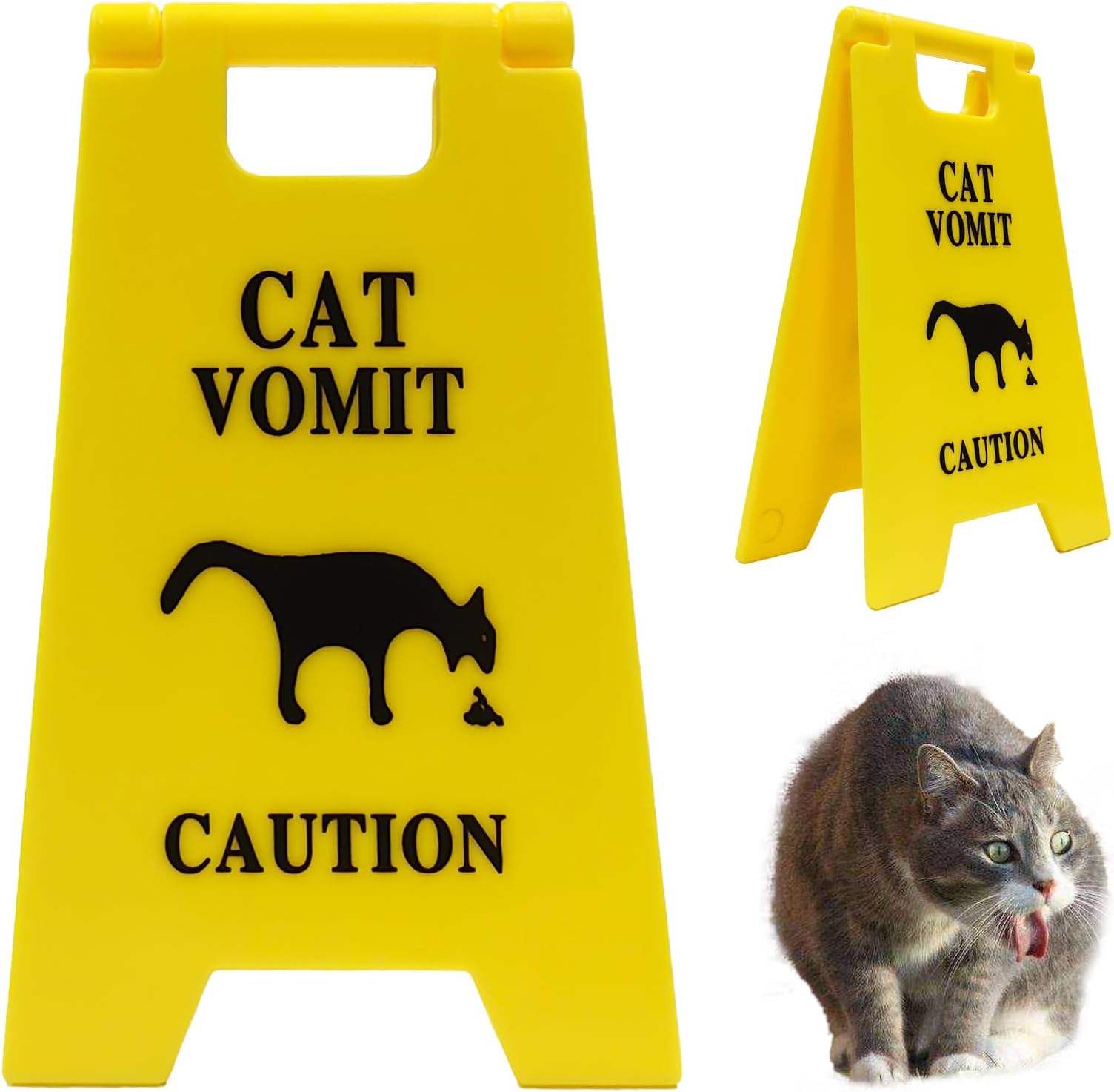 Amazon.com: Cat Vomit Caution Sign, 3D Printed Warning Sign, Funny ...