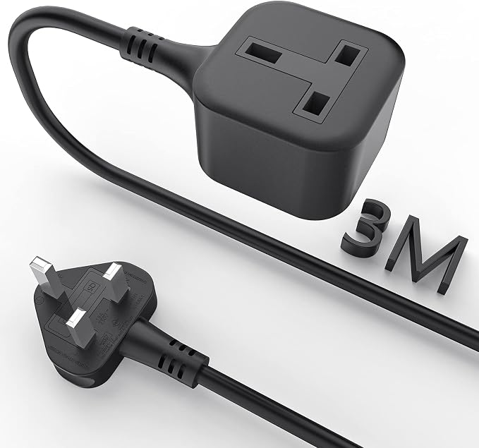 1 Way Gang Extension Lead 3M, 13 AMP Single Socket Extension Lead ...