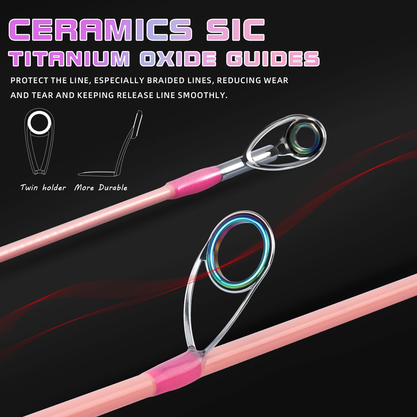 Macaroon Spinning Rod & Casting Fishing Rods,24Ton IM6 Graphite Carbon ...