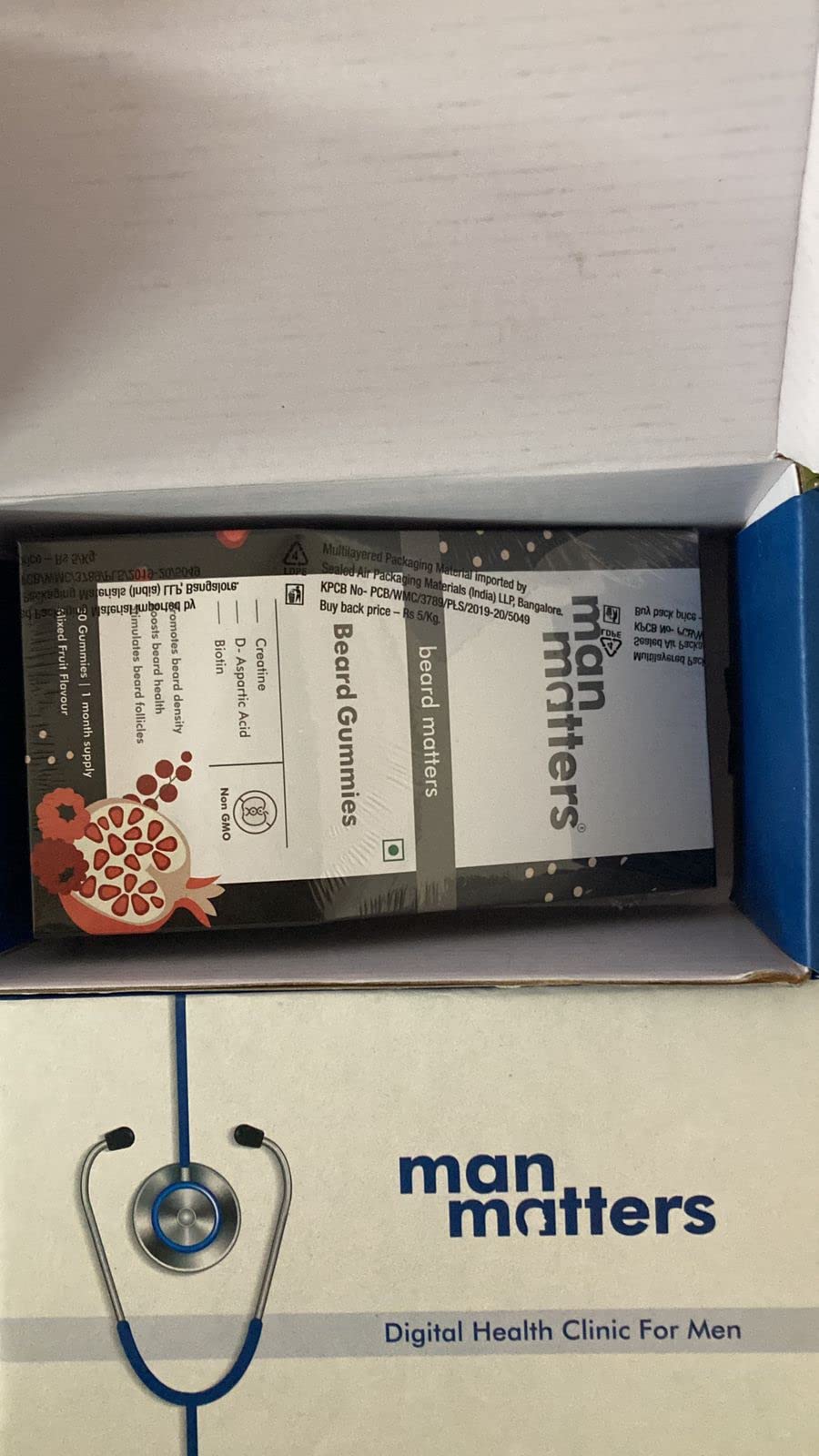 Man Matters Beard Gummies for Men | 30 Days Pack | Thicken Beard ...