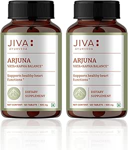 Amazon.com: JIVA Ayurveda Arjuna Tablets Herbal Supplement, Non-GMO Vegan - 120 Tablets (2 ...