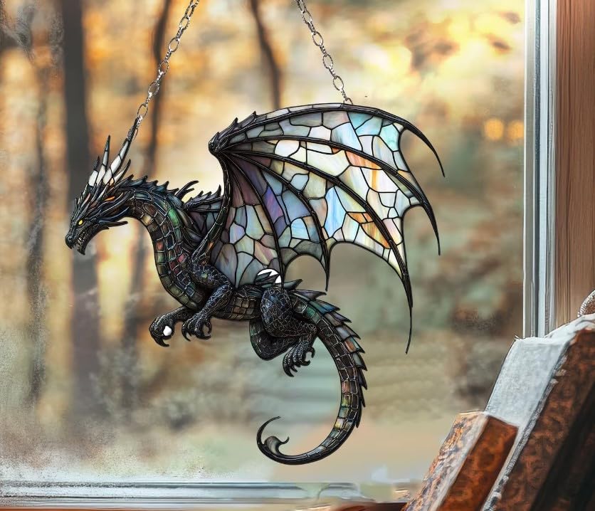Amazon.com: DATCRAFT Dragon Acrylic Suncatcher Cool Dragon Window ...