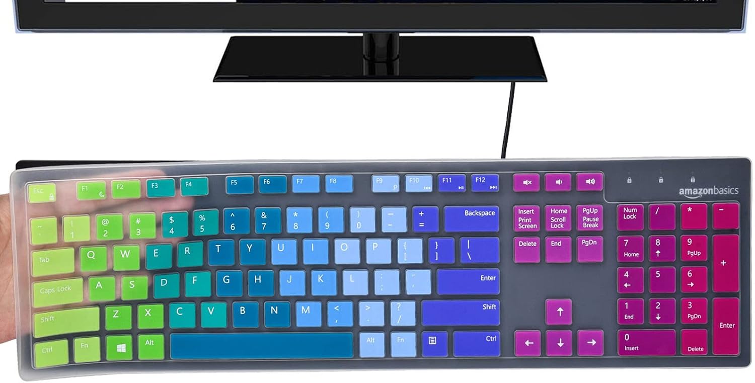 Amazon.com: Colorful Keyboard Cover for Amazon Basics Low-Profile Wired ...