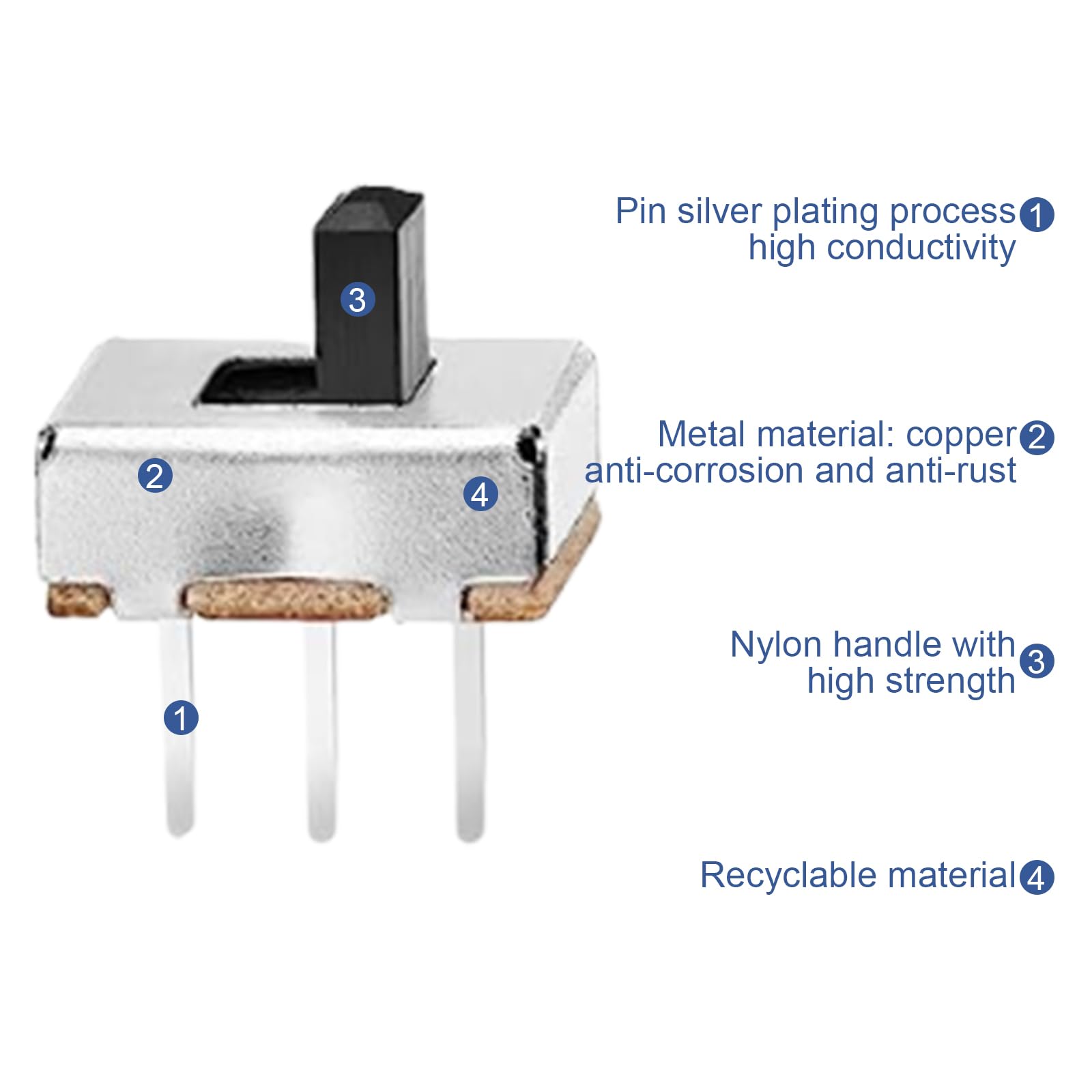 Snapklik.com : Slide Switch SPDT 100Pcs Mini Micro 3mm Vertical Slide ...