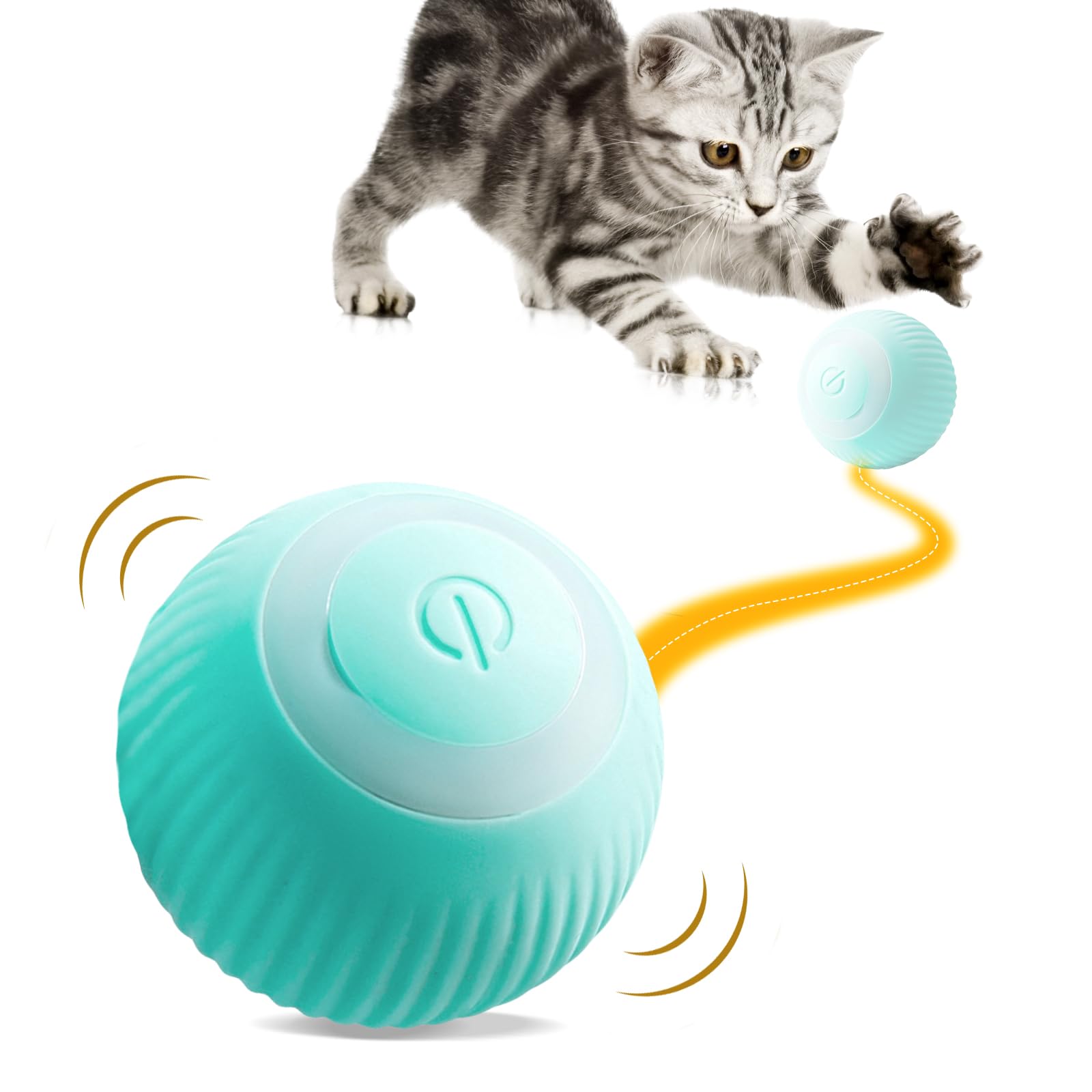 Smart Cat Ball Toy, Interactive Auto-Rolling With Led Lights, Engaging ...