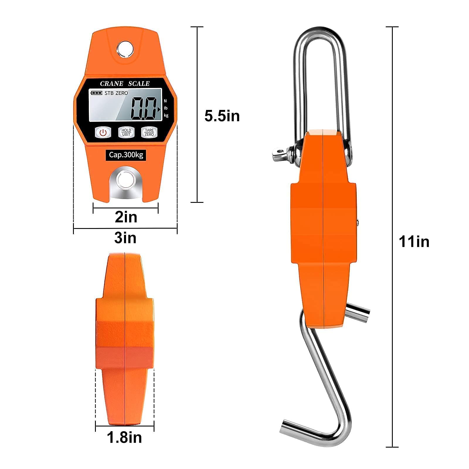 Buy Digital Hanging Scale, with Precision Sensor 660LB Spring Hanging ...