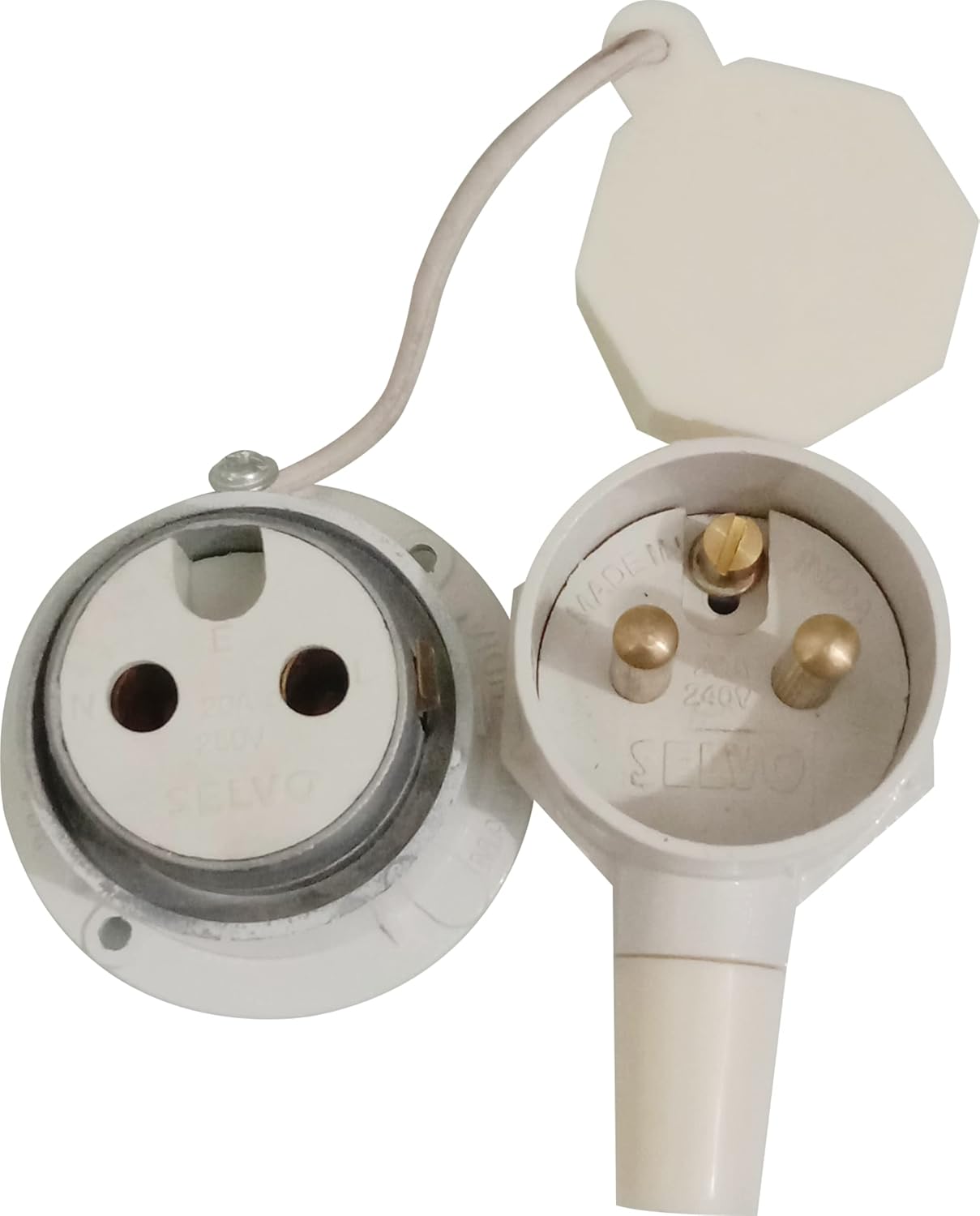 SELVO 20A SPN Metal Clad Protected Two Pin Industrial plug and Socket ...