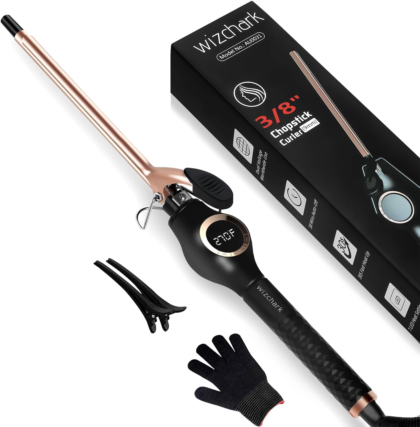 Amazon.com: MBHAIR 9mm Thin Curling Wand Hair Curler, 3/8 Small Barrel ...