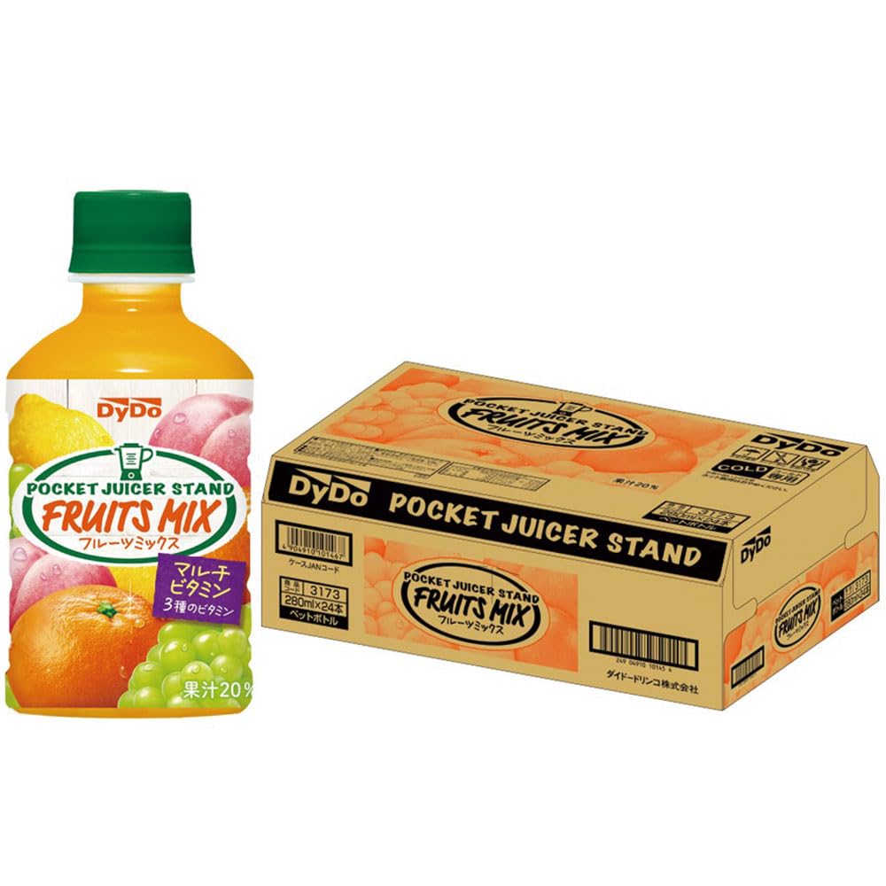 Amazon.co.jp: Dydo ダイドー ポケット ジューサー スタンド フルーツミックス 280ml×1ケース/24本 : 食品・飲料・お酒